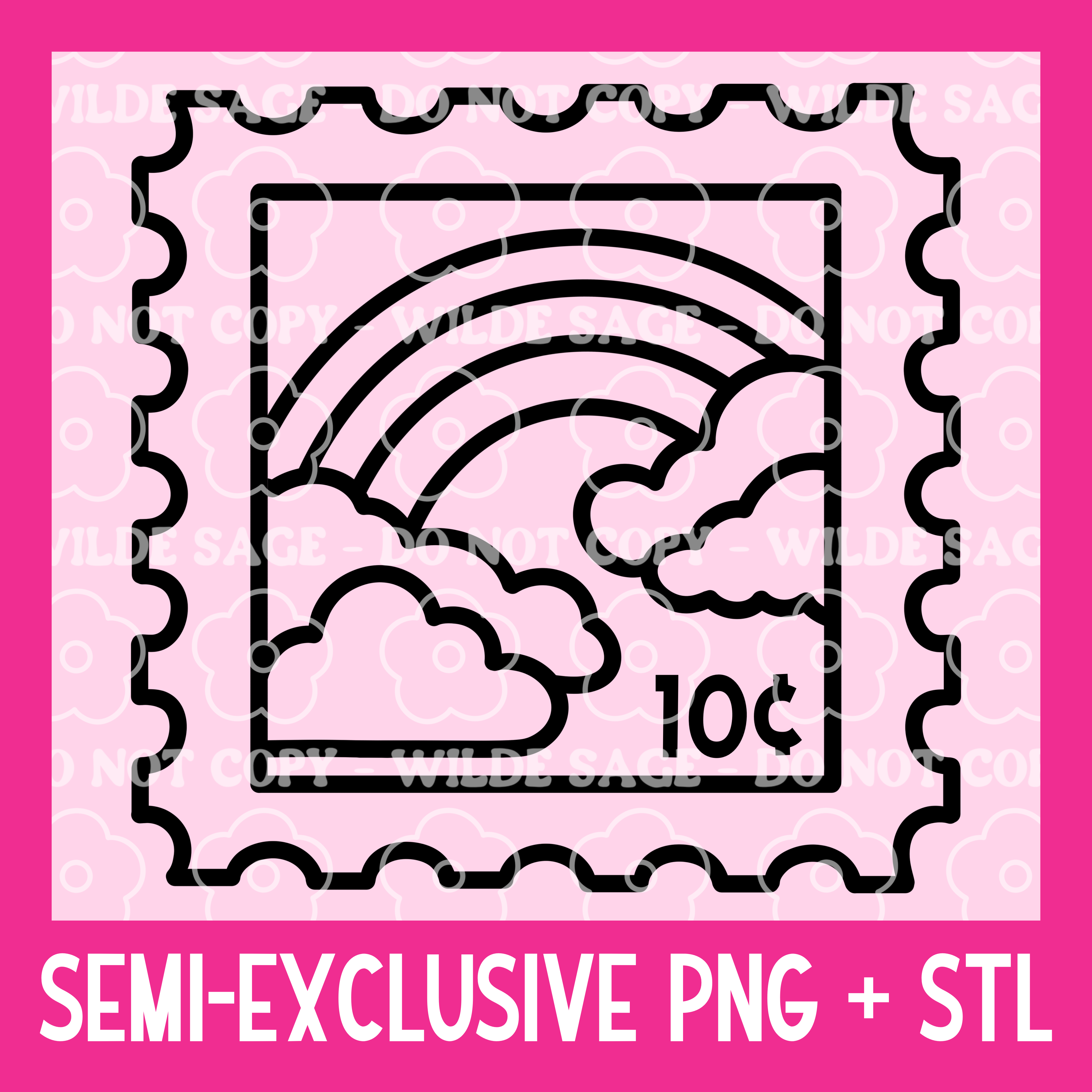 Square Rainbow Stamp Freshie PNG and STL – Wilde Sage Supply Co