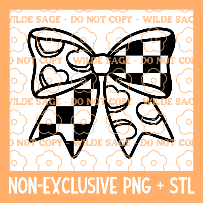 Valentines Convo Heart Bow PNG & STL – Wilde Sage Supply Co