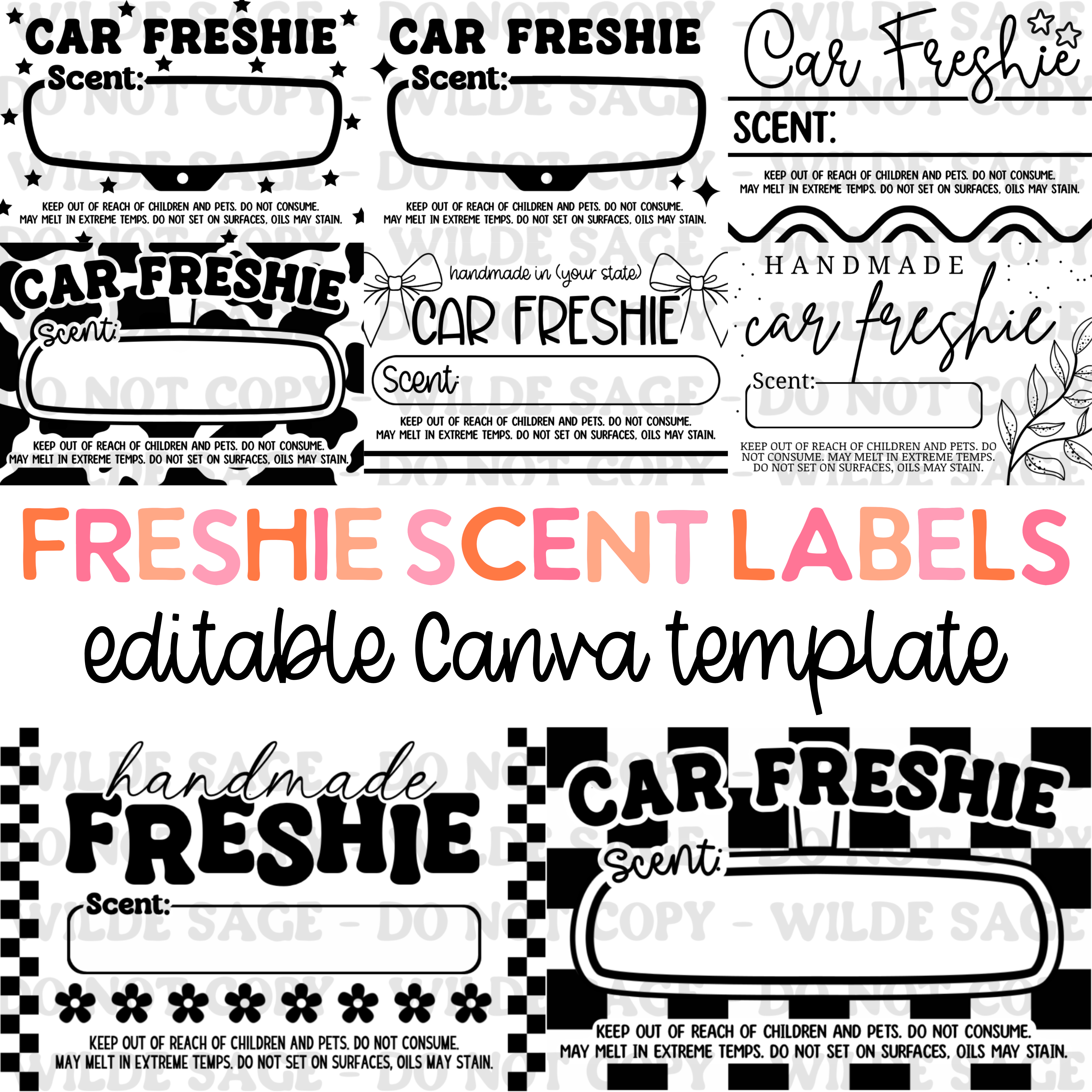 Thermal Freshie Scent Label Set – Wilde Sage Supply Co